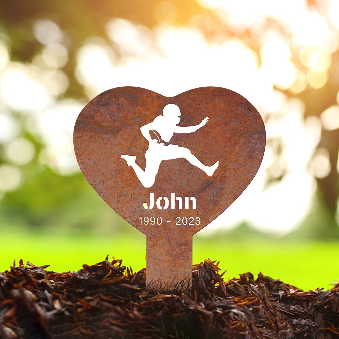 Custom Football Memorial Stake, American Football Metal Stake, Football ...