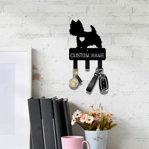 Custom Dog Key Hanger Metal, West Highland White Terrier, Pet Key ...