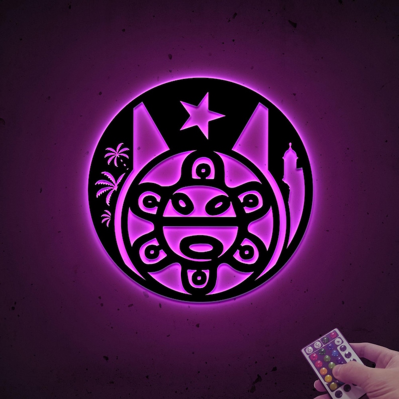 Puerto Rico Metal Wall Art, Taino Sun, LED Home Decor - Etsy