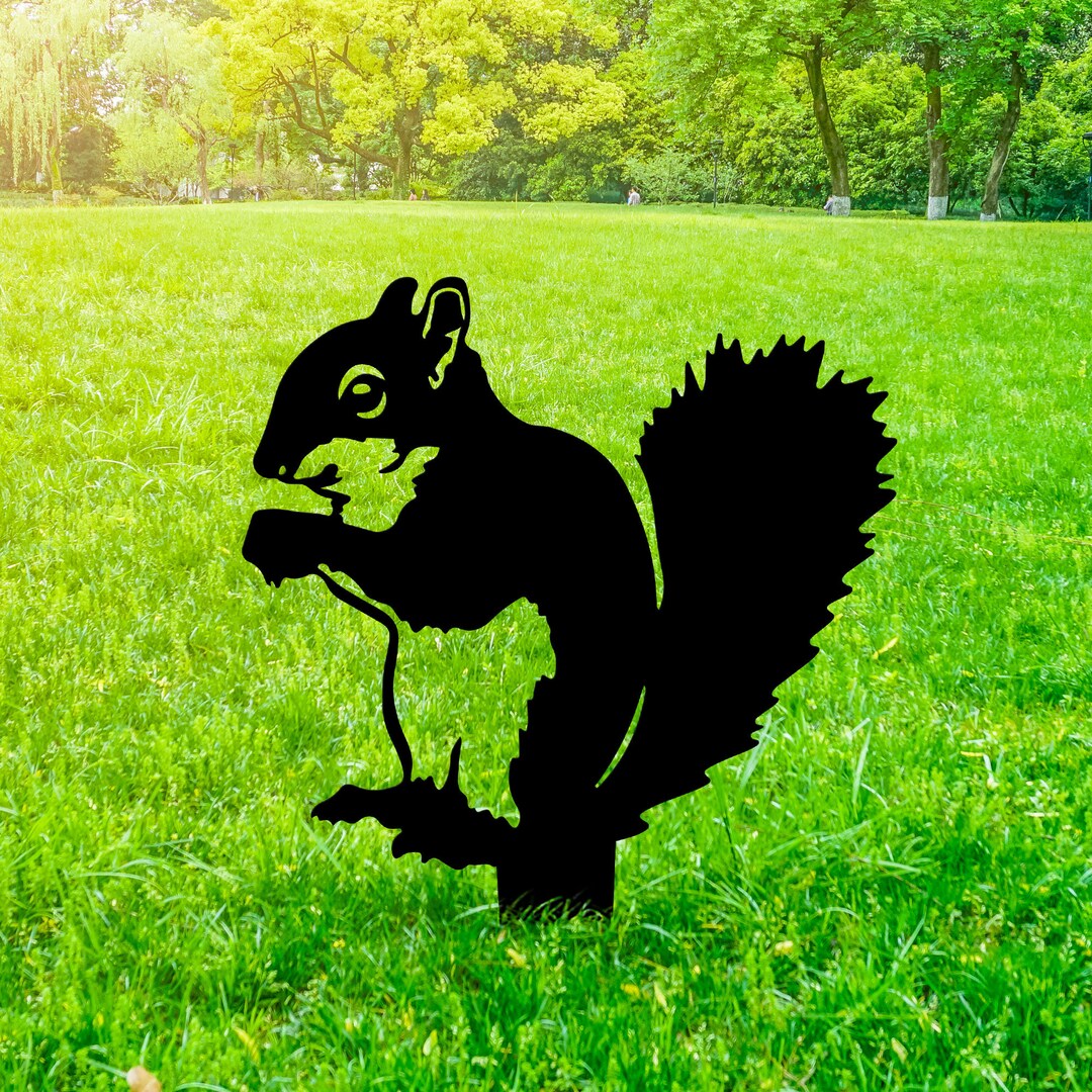Squirrel Metal Garden Stakes, Squirrel Yard Art, Cute Squirrel ...