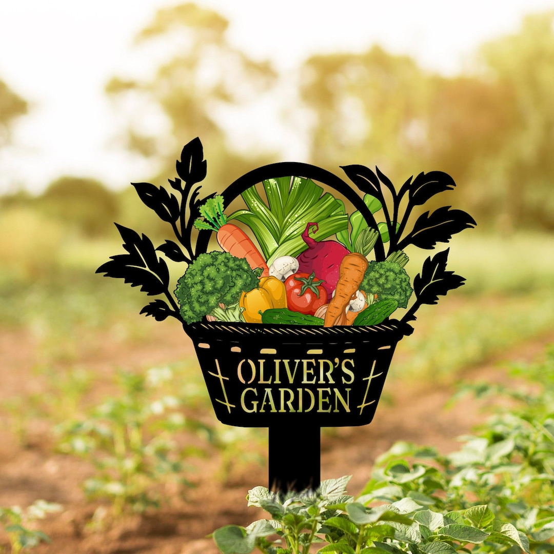 Custom Vegetables Garden Sign, Vegetables Garden Stake, Metal Yard Art ...