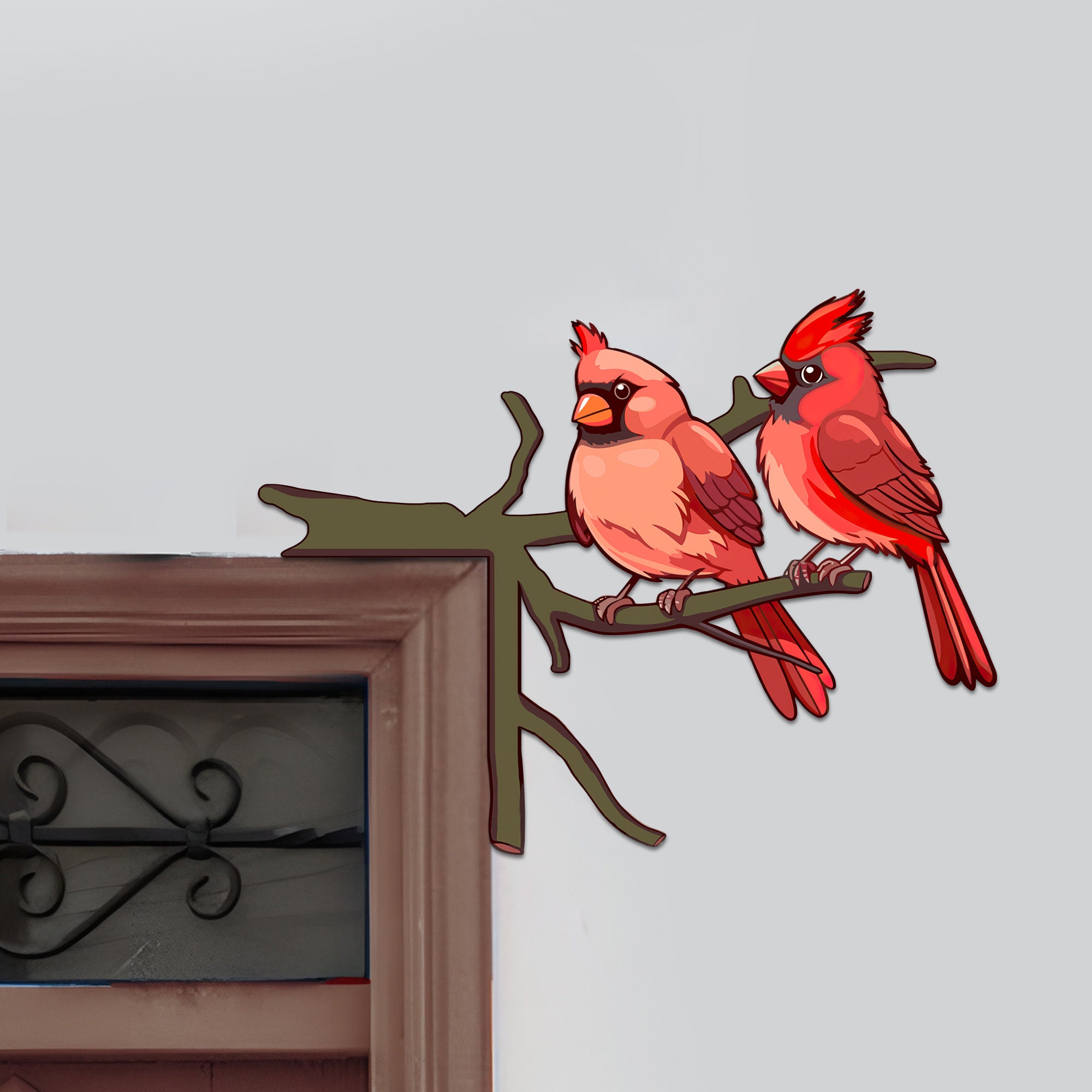 Cardinal Door Corner Sign, Polywood Bird Topper, Wall Art - Etsy
