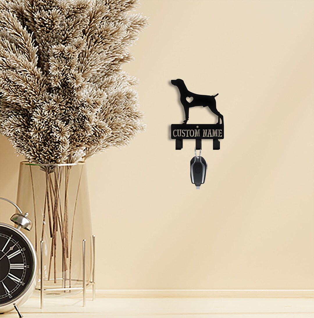Custom Weimaraner Dog Key Hanger Metal, Pet Key Holder for Wall, Dog ...