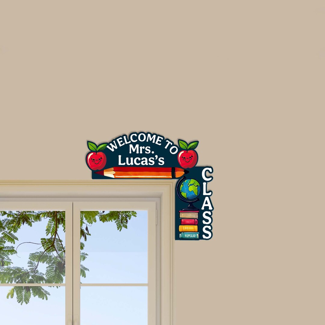 Personalized Teacher Name Door Corner Sign, Teacher Welcome Sign ...