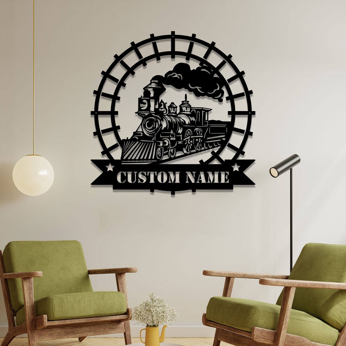 Custom Train Metal Wall LED Lights Railroad Wall Decor - Etsy