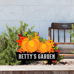 Custom Metal Pumpkin Sign, Pumpkin Garden Sign, Fall Pumpkin Metal ...