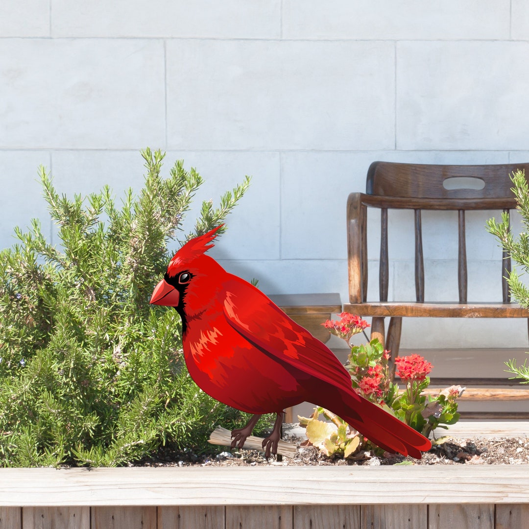 Cardinal Metal Garden Stake, Cardinal Yard Stake, Cardinal Yard Art ...