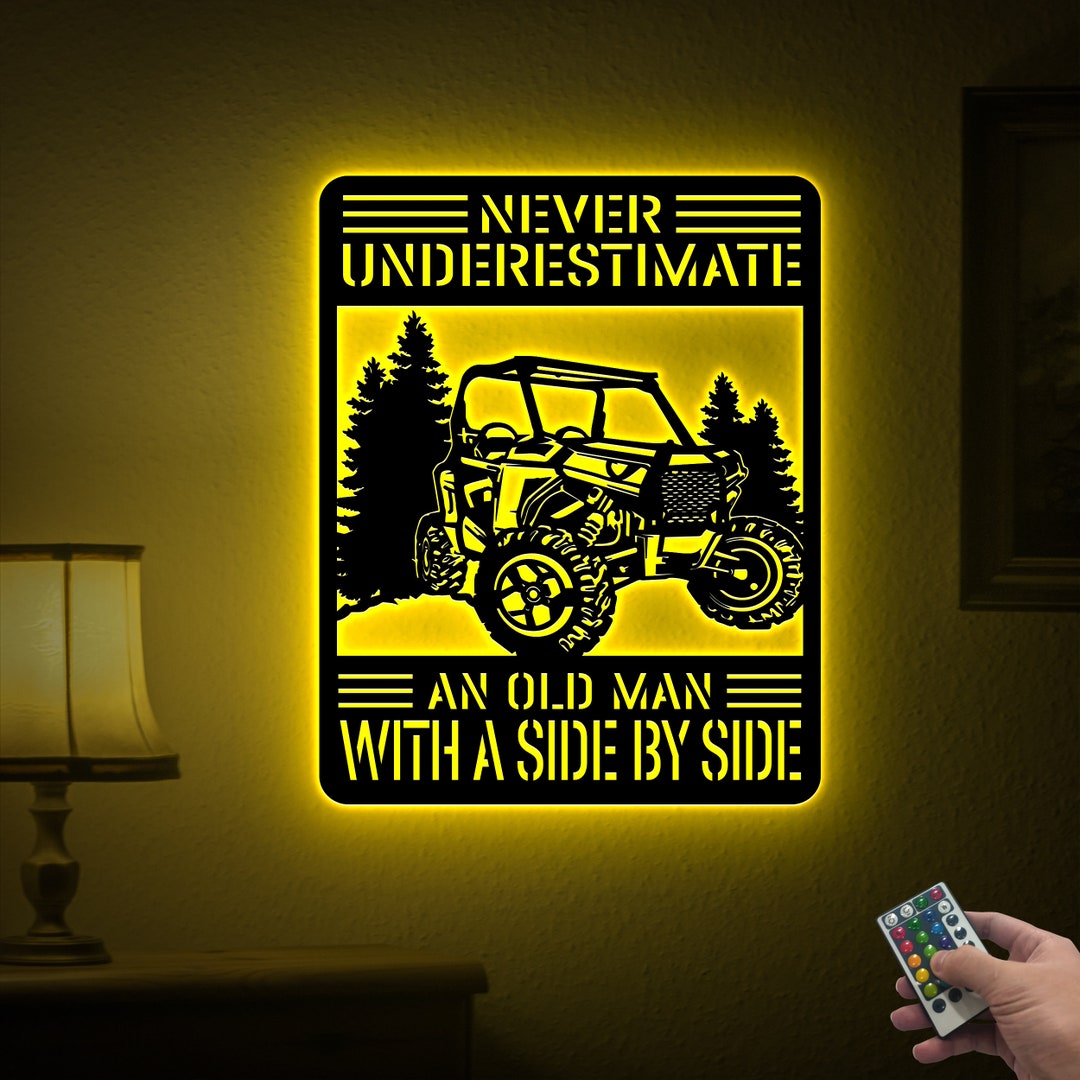 UTV Metal Wall Art, LED Light Sign, Cabin Decor - Etsy