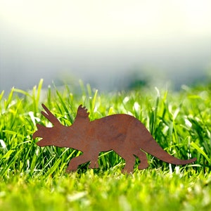 Rusty Metal Dinosaur Triceratops, Dinosaur Metal Garden Sign, Garden ...