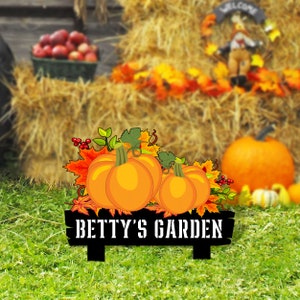 Custom Metal Pumpkin Sign, Pumpkin Garden Sign, Fall Pumpkin Metal ...