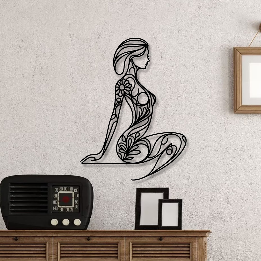 Metal Woman Line Art, LED Wall Decor - Etsy