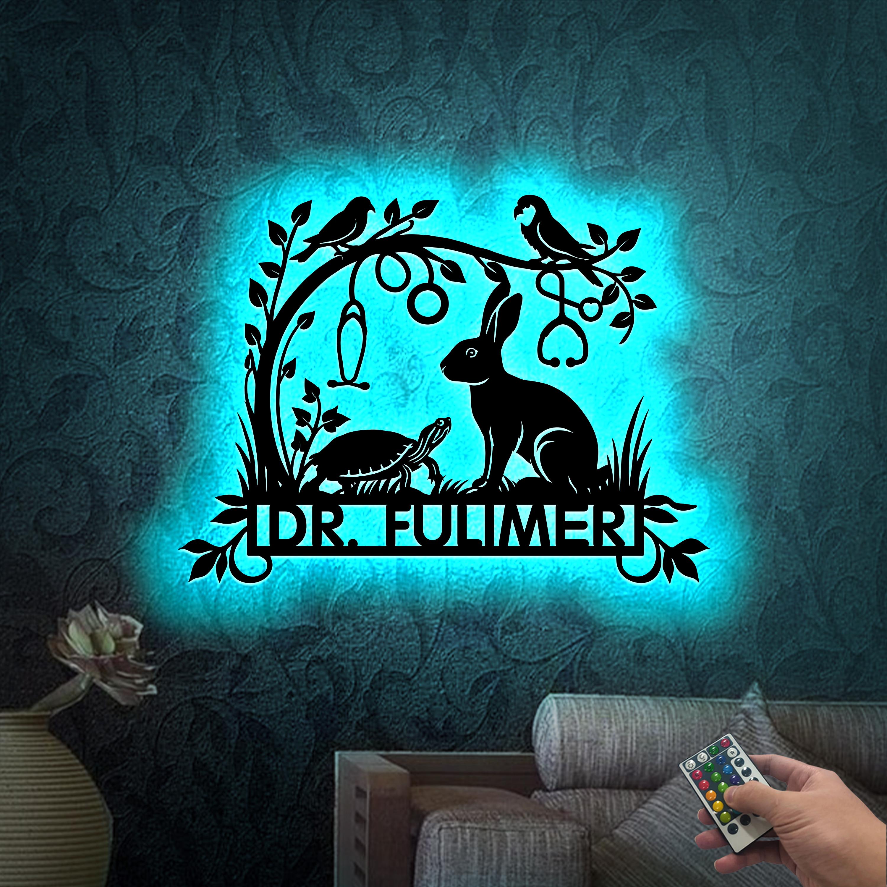 Personalized Vet Metal Sign LED Light, Exotic Pets Veterinary Art - Etsy