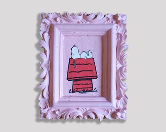Pink Snoopy Painting - Etsy