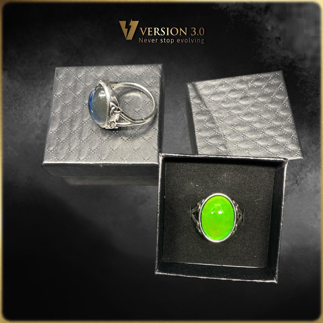 Large Oval Trinity Knot Mood Ring Stone Changes Color With Temperature ...