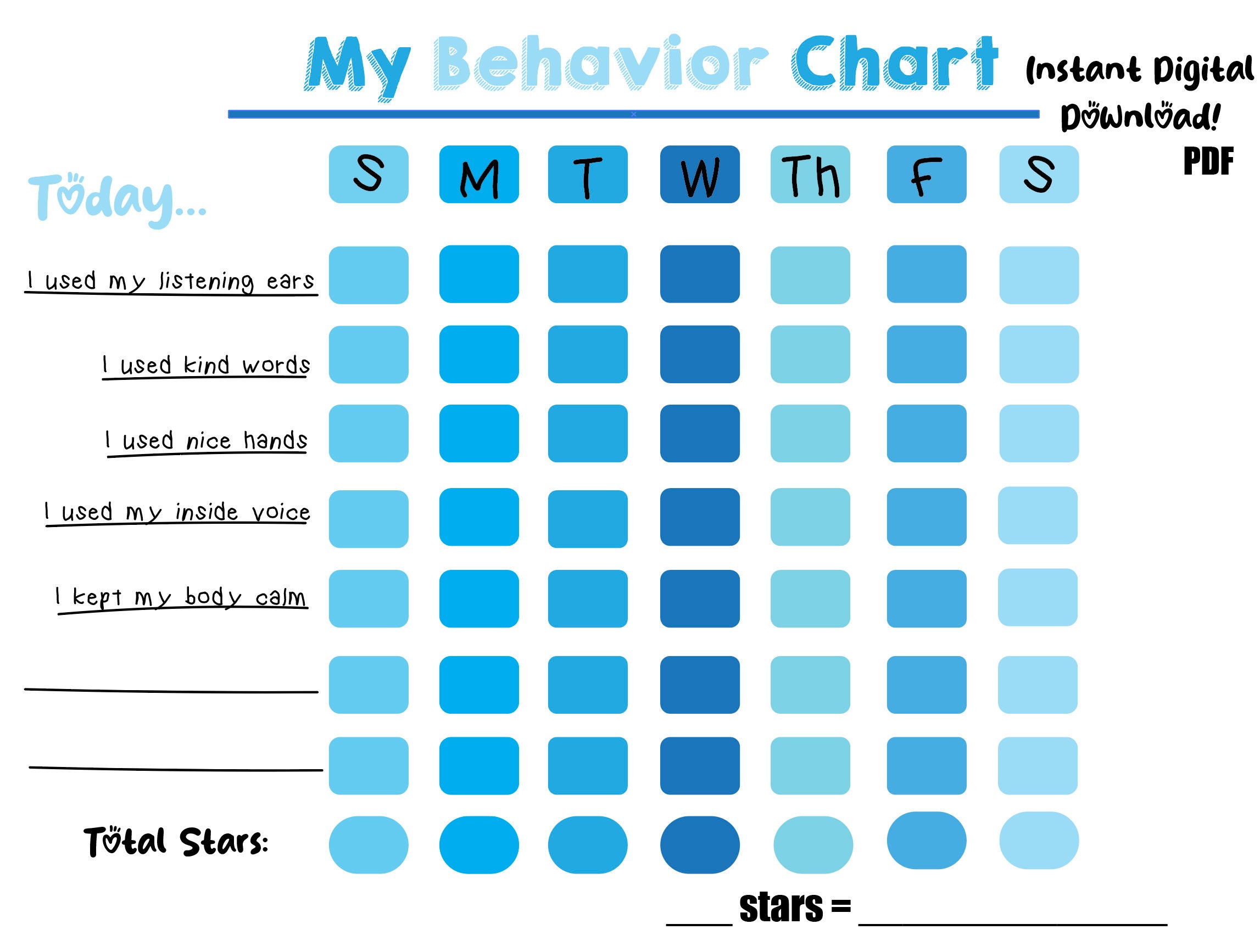 Behavior Chart for Kids | Behavior Chart | Behavior Reward Chart ...