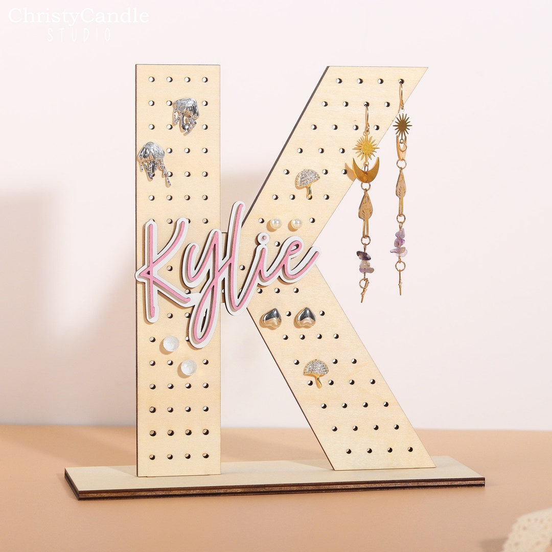 Personalized Earring Holder - Birthday Gift for Her, Custom Earring ...