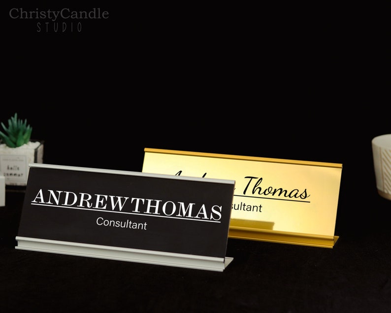 Personalised Desk Name Plate Desk Name Plate With Aluminum Holder ...