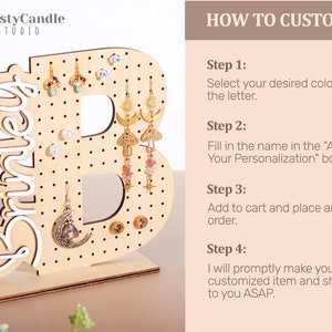 Personalized Earring Holder - Custom Earring Display, Wood Jewelry ...