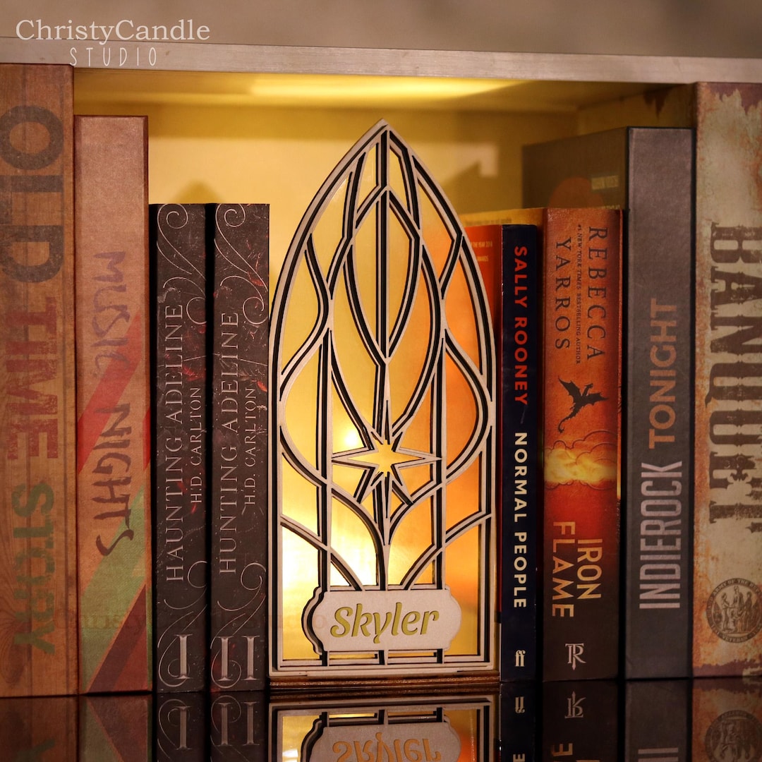 Custom Gothic Book Nook With Light - Fantasy Windows Book Nook, Book ...