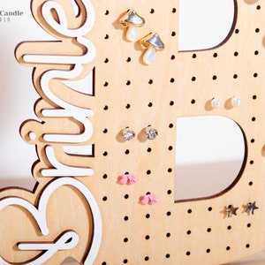 Personalized Earring Holder - Custom Earring Display, Wood Jewelry ...