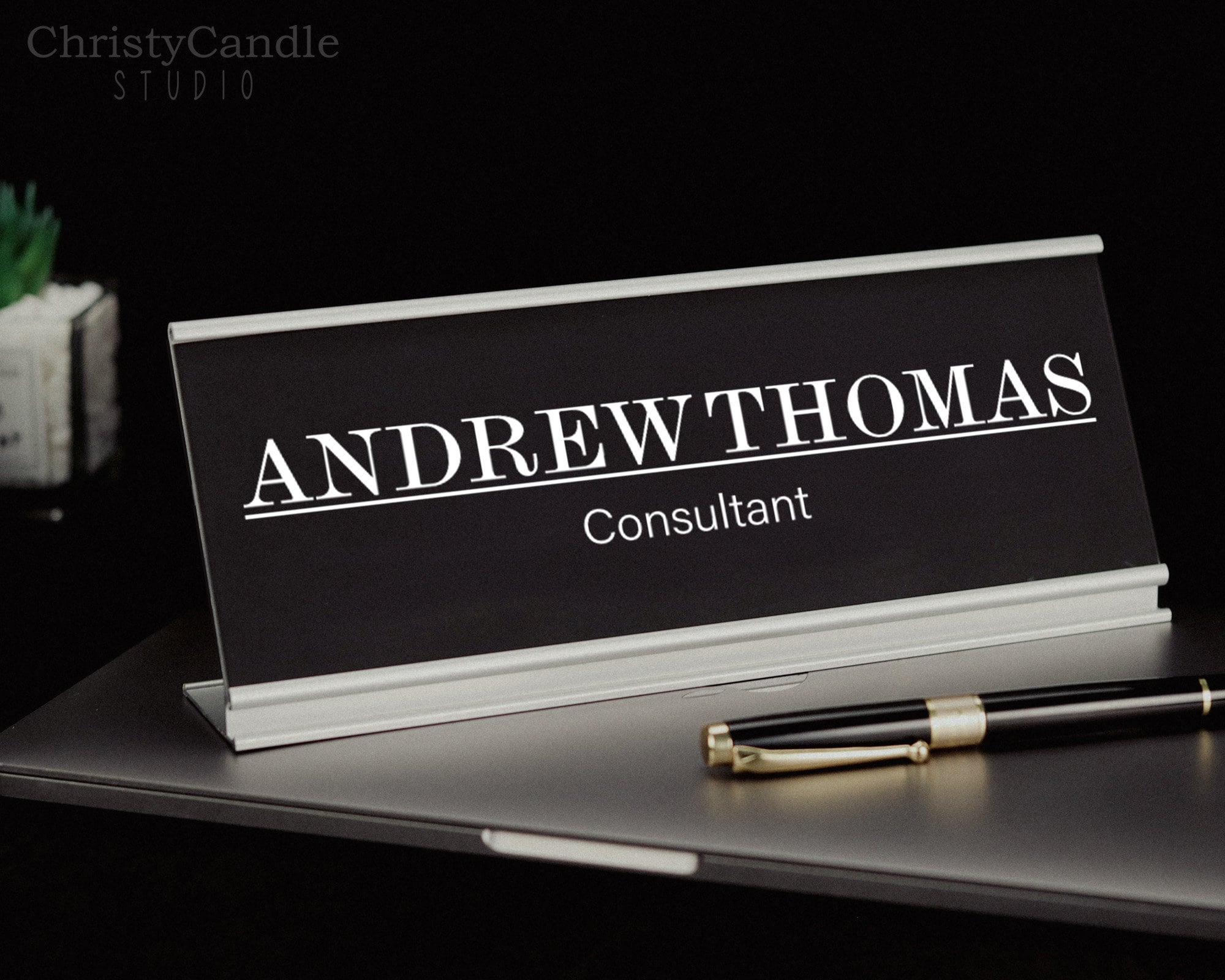 Personalised Desk Name Plate Desk Name Plate With Aluminum Holder ...