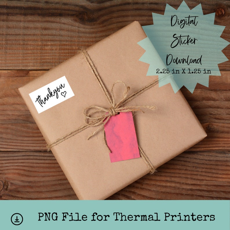 Thank You Thermal Label Printer PNG, Small Business Packaging Sticker ...