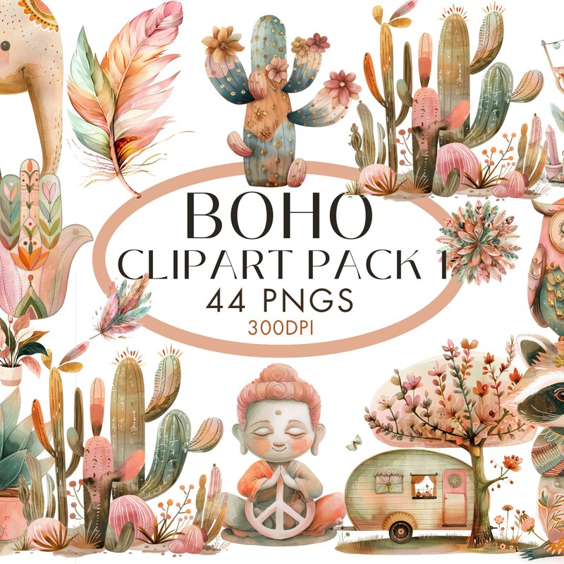 Boho Clipart - Etsy