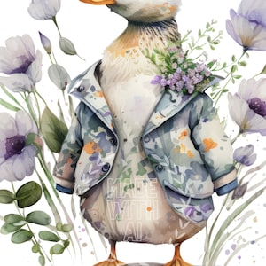 Spring Duck Watercolor Clipart PNG, Forest Animals Clipart, Nursery ...