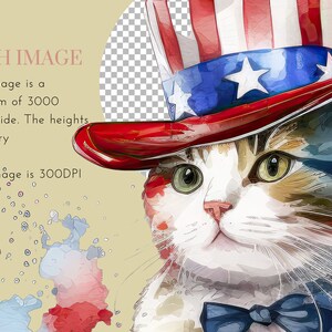 Independence Day Clipart, 4th July Cat Clipart , Patriotic Clipart ...
