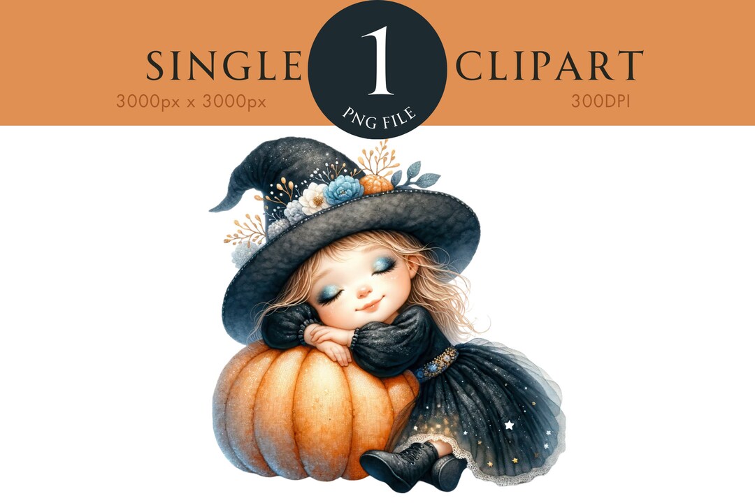 Halloween Fairy Clipart, Spooky Fairy Clipart, Sleepy Fairy Pumpkin ...