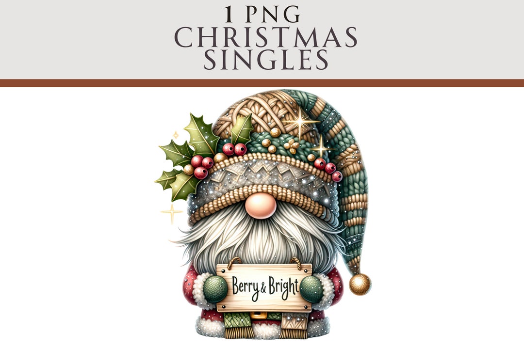 Christmas Gnome Clipart, Festive Gonk Clipart, Xmas Illustration for ...