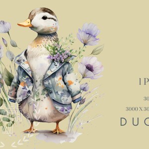 Spring Duck Watercolor Clipart PNG, Forest Animals Clipart, Nursery ...