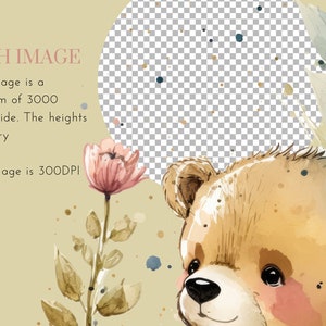 Bear in Flowers Watercolor Clipart PNG, Summer Animals Clipart, Nursery ...