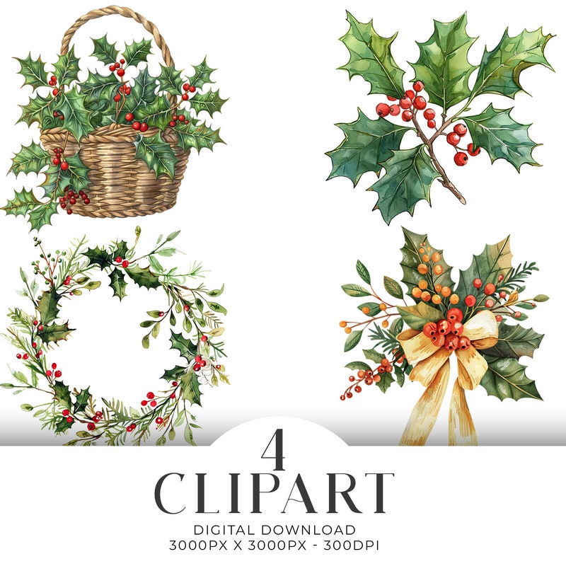 Christmas Holly - Etsy