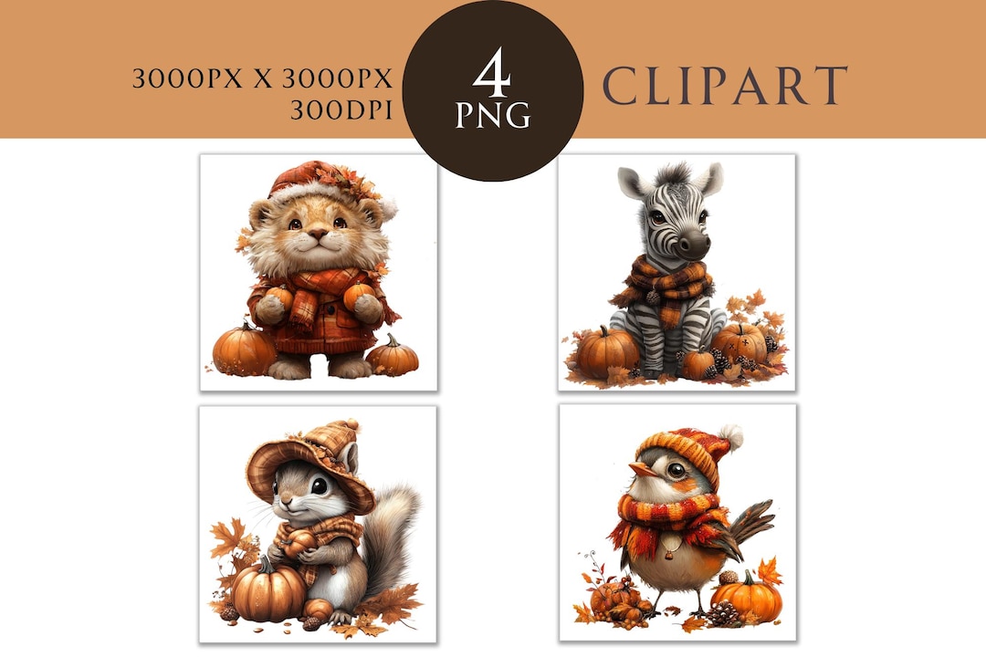 Autumn Clipart Illustration Cute Fall Thanksgiving Watercolor Images ...