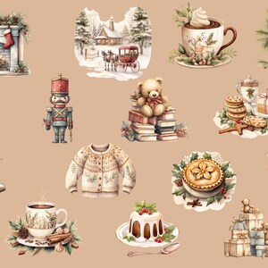 Christmas Watercolor Clipart PNG Bundle , Big Bundle Festive Clipart ...