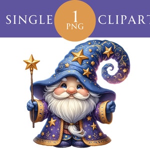Wizard Gnome Clipart, Magical Wall Art PNG, Fantasy Graphics, Magic ...