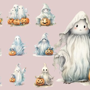 Cute Ghost Clipart Watercolor, Halloween PNG, Halloween Clipart , Junk ...