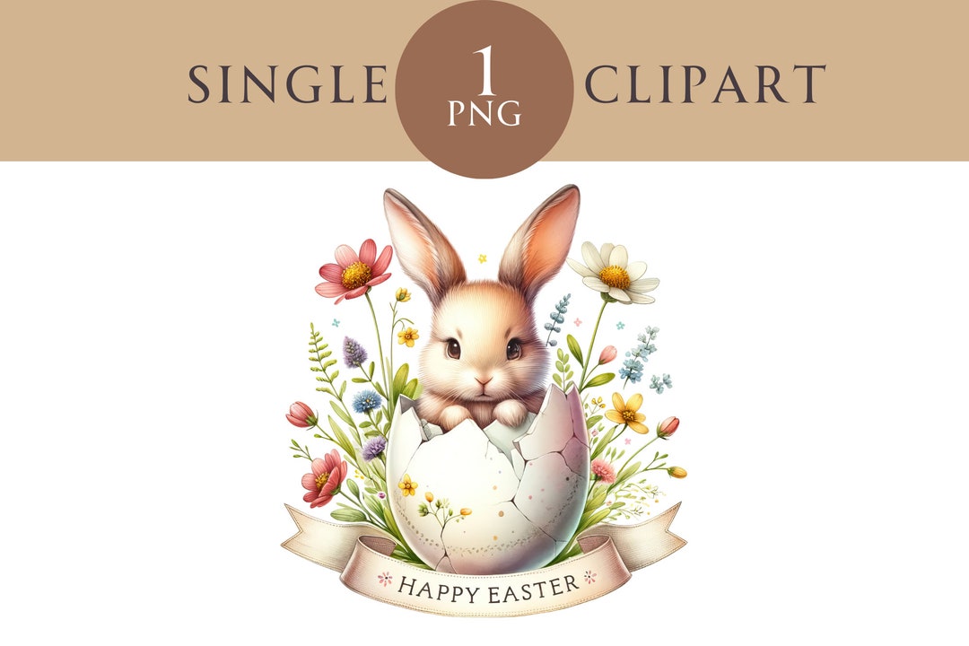 Easter Bunny Clipart, Easter Egg Nursery Spring Clipart Baby Shower ...