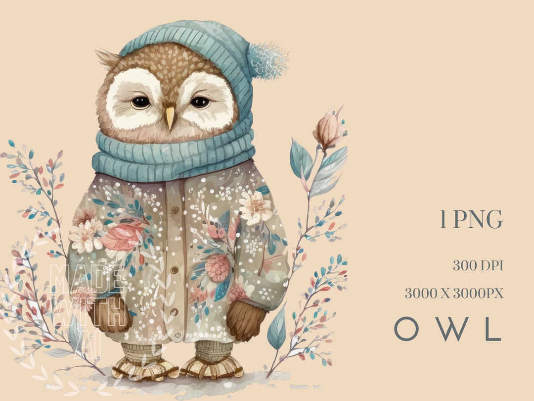 Cute Owl Watercolor Clipart PNG, Forest Animals Clipart, Nursery ...