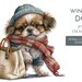 Winter Dog Watercolor Clipart PNG, Cute Animals Clipart, Nursery ...