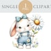 Spring Rabbit Clipart, Easter Bunny PNG Illustration, Mothers Day ...