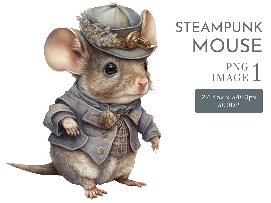Steampunk Mouse Clipart PNG, Nursery Clipart, Steampunk Clipart ...