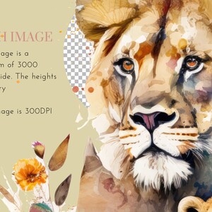 Mom and Baby Lion Watercolor Clipart PNG, Jungle Animals Digital ...