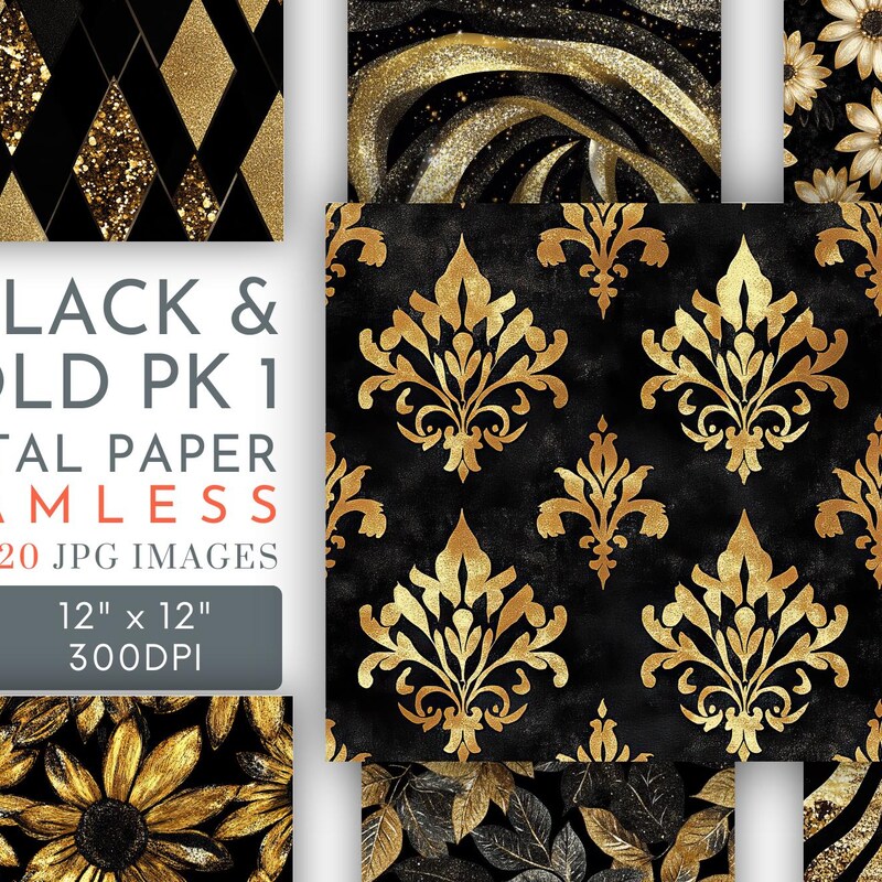 Black and Gold Background - Etsy