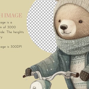 Cycling Bear Watercolor Clipart PNG, Forest Animals Clipart, Nursery ...