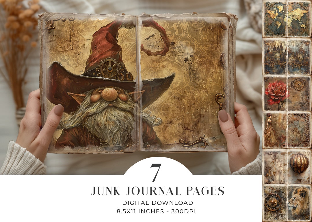 Steampunk Junk Journal Bifold Digital Pages Vintage Art Journal Digital ...