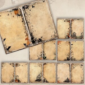 Halloween Junk Journal Bifolds Pages, Spooky Junk Journal Printable ...
