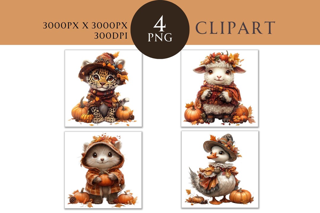 Autumn Clipart Illustration Cute Fall Thanksgiving Watercolor Images ...