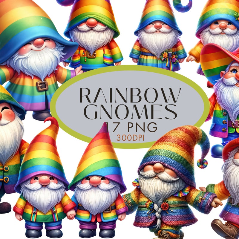 Rainbow Gnome - Etsy